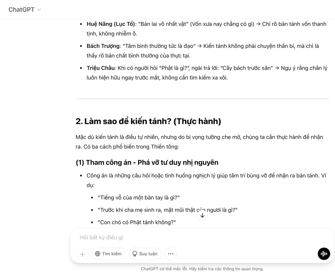 ChatGPT Dạy Thiền - Thiền Việt Nam